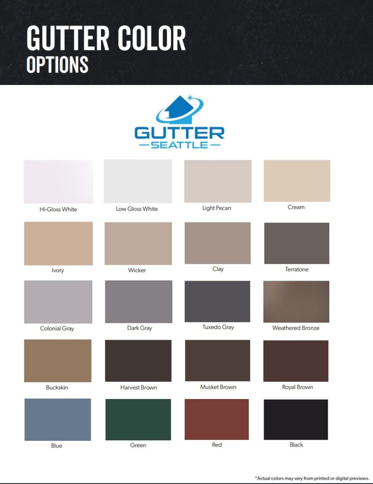 Gutter Colors | Color Choices | Gutter Seattle LLC